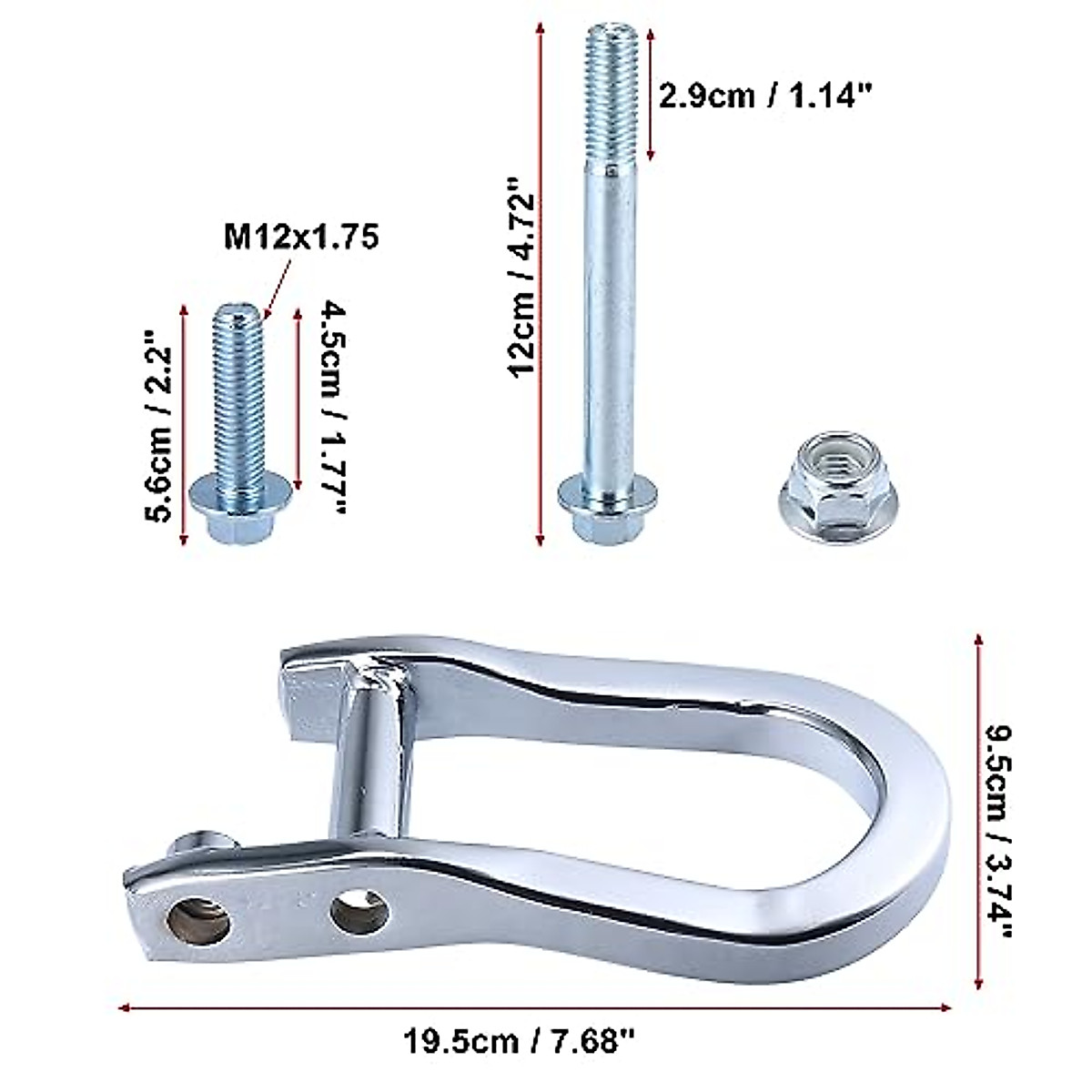 X AUTOHAUX Left Right Front Recovery Tow Hooks Kit 84072464 for Chevy for Chevrolet Silverado for GMC Sierra 1500 2007-2019 Silver Tone