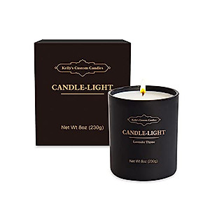 Gifts for Women, Lavender Thyme Candles, Home Scented Candle, 8 oz Fall Soy Candles, Birthday Gifts for Women, Christmas Thanksgiving Gifts for Women, Online Dating Present，Black Gift Box