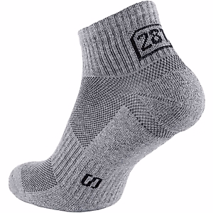 281Z Running Cushion Ankle Low Cut Socks - Athletic Hiking Sport Workout (Stone Grey)(Small 6 Pairs)