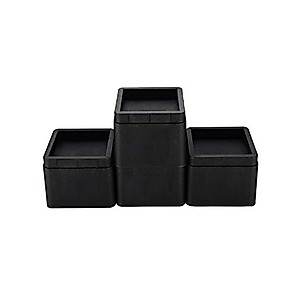 Joyclub Bed Risers 3 Inch Heavy Duty Stackable Furniture Risers for Sofa Table Couch Lift Height of 3 or 6 Inches (4 Pack Black)
