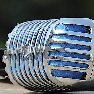 Professional Vintage Classic-Iconic Retro Style, Dynamic Microphone Metal Chrome Finish, Silver