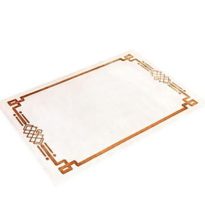 Antep Rugs Babil Gold 8x10 Modern Bordered Indoor Area Rug, Black, 7'10" x 10'