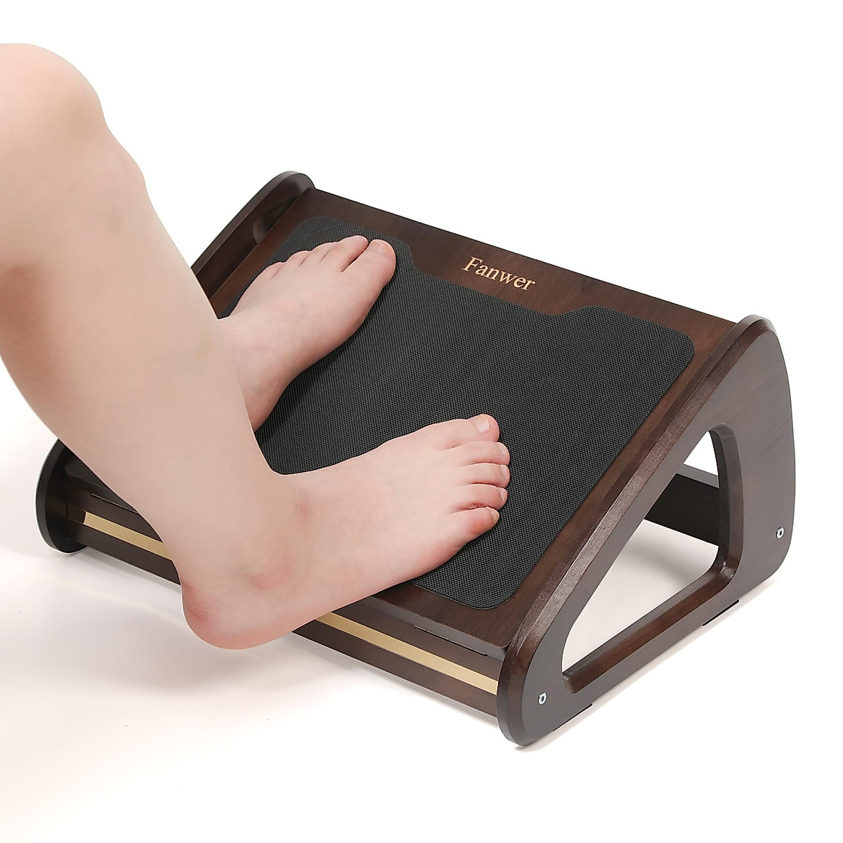 Fanwer 6 Height Adjustable Foot Rest for Under Desk at Work, Ergonomic Foot Stool with Massage Rollers, Ergonomic Tilted Footrest Foot Massager for Home Office Work