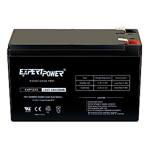 ExpertPower® 12V 7.2AH Sealed Lead Acid (SLA) Rechargeable Battery for Security Alarm System With F2 Terminals || EXP1272