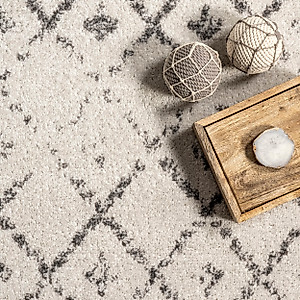 nuLOOM 5x7 Moroccan Blythe Area Rug, Grey, Faded Bohemian Design, Stain Resistant, For Bedroom, Dining Room, Living Room, Hallway, Office, Kitchen, Entryway