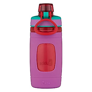 bubba Flo Kids Water Bottle, Mixed Berry & Flo Kids Water Bottle with Leak-Proof Lid, 16oz Dishwasher Safe Water Bottle for Kids, Impact and Stain-Resistant, Aqua Waters