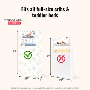Dream On Me Twilight 5” 88 Coil Inner Spring Crib And Toddler Mattress, Greenguard Gold Certified, 10 Year Limited Warranty, Waterproof Vinyl Cover, Made In The U.S.A, Support And Comfort