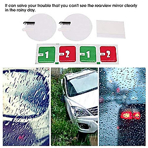 Acouto Car Rearview Mirror Film 80mm Transparent Car Rear View Mirror Anti Fog Rainproof Waterproof HD Clear PET Protective Film Sticker 2pcs Rounded