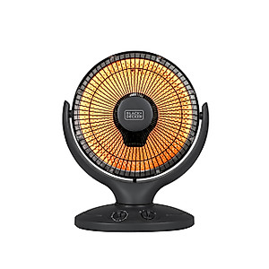 BLACK+DECKER Portable Heater for Rooms up to 161 Sq. Ft., Oscillating Space Heater & Heater for Bedroom with Overheat Protection, Small Heater with Timer & Manual Controls