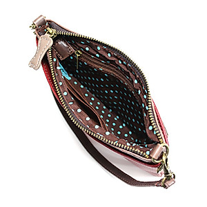 Chala Small Crossbody Phone Purse with 2 Adjustable Strap (Weiner Red)