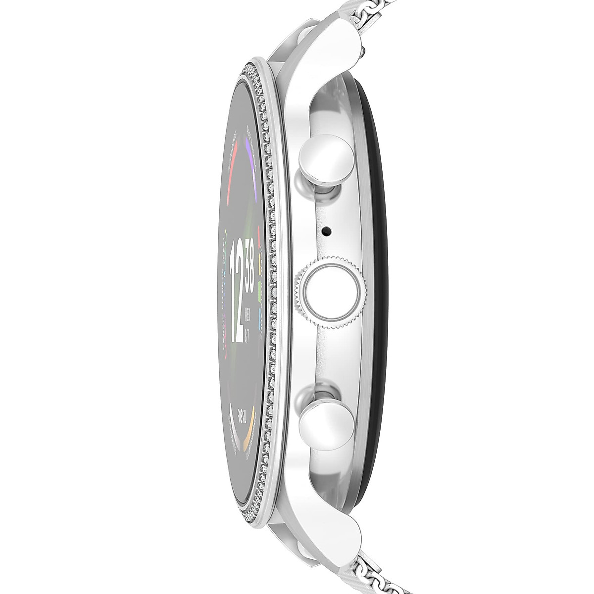 Fossil Unisex Gen 6 42mm Stainless Steel Mesh Touchscreen Smart Watch, Color: Silver (Model: FTW6083V)