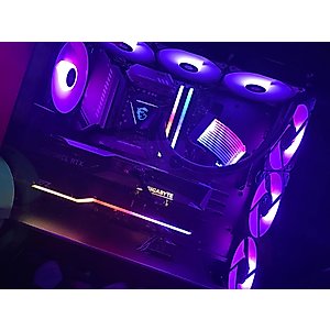 ASIAHORSE WD-001 Series 120mm Case Fan with Controller, Black 5V ARGB Motherboard Computer Case Fans Quiet High Airflow Adjustable Light Effect Computer Cooling Fan, 5 Pack