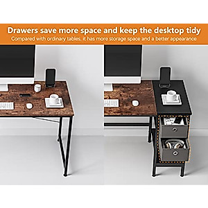 HOMIDEC Office Desk, Computer Desk with Drawers 47" Study Writing Desks for Home with Storage Shelves, Desks & Workstations for Home Office Bedroom