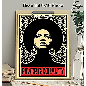 African American Wall Art & Decor - Black Culture - Power to The People - Black Art - Black Pride Poster - Black Lives Matter Sign - Gifts for African American Women, Men, Girl, Boy - Classroom Decor