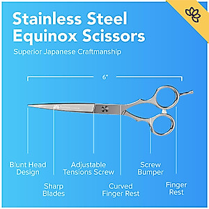 Equinox Barber & Salon Styling Series, Barber Hair Cutting Scissors/Shears, 6.0" Overall Length