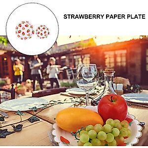 MaitianGuyou Strawberry Disposable Party Plates,40-Pack Paper Plates for Birthday, Party, Retirement,Appetizer,Wedding Bridal Baby Shower(Strawberry 3#, 9 Inch)