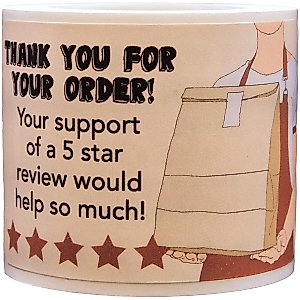 5 Star Review Delivery Labels, 100 Total Labels, Tamper-Evident Food Seal Stickers, Labels for Food Containers 1.5 x 2.5 Inches, Tamper Evident Tape - Ideal for Secure Food Delivery