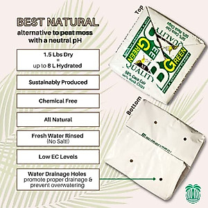 Bee Green Coco Coir Brick, Pure Coco Peat, All Natural Potting Soil for House Plants, Plant Soil Substitute for Peat Moss and Perlite, 1 Kilogram