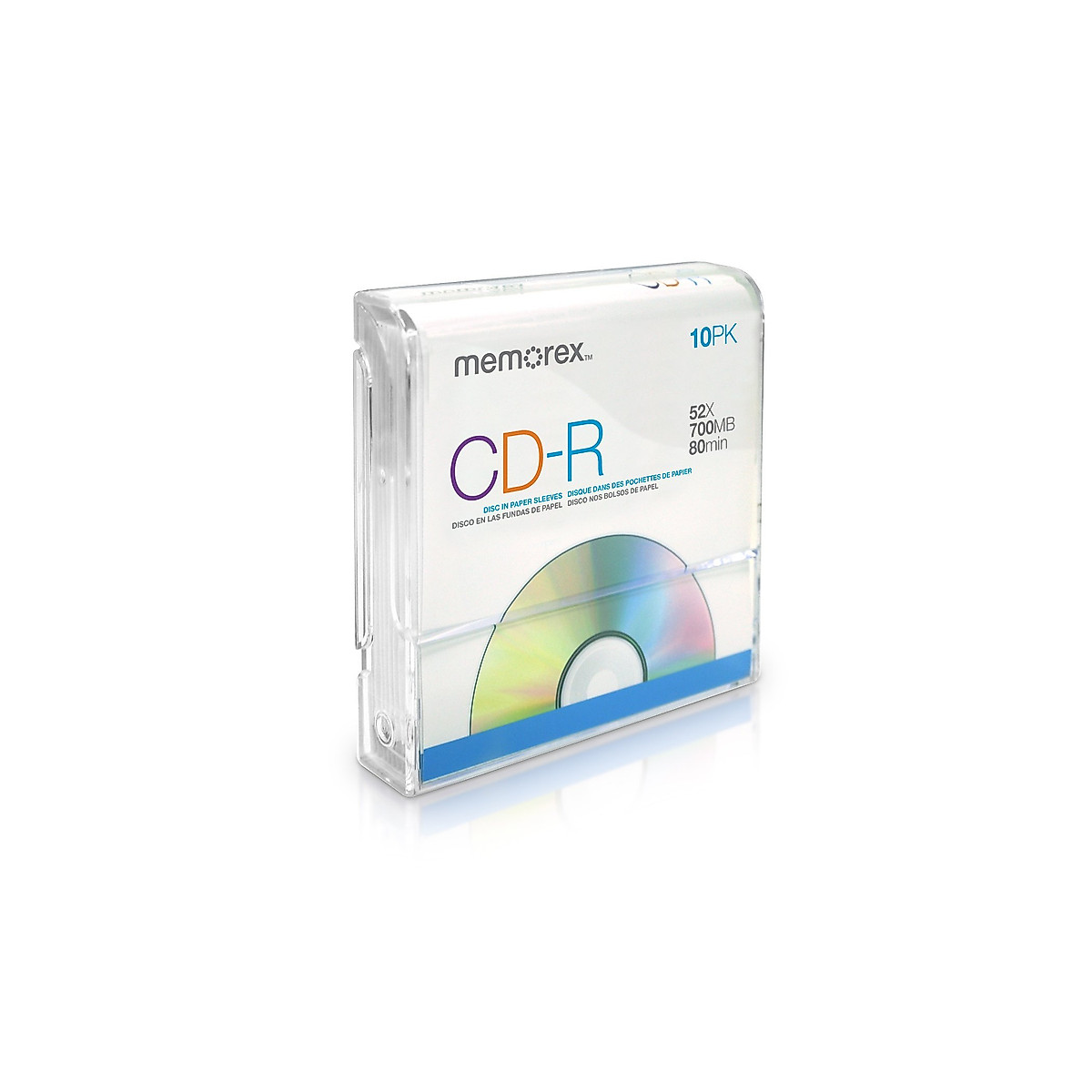 Memorex 32020015635 CD-R 52x 700MB 80 Min Discs in Paper Sleeves, 10 Pack