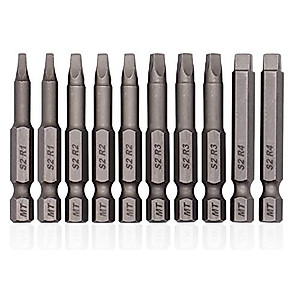 Roberston Bits Set, Square Head Screwdriver, Square Screwdriver bits #1#2#3#4, Scrulox Screwdriver, Impact Rated Bit Sets 10 Piece by Milliontronic