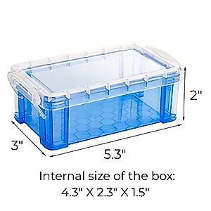 Hiceeden 12 Pack Small Plastic Storage Box with Lid, 5.3"x3"x2" Stackable Clear Latch Storage Case Bins Organizer Container for Craft Items, Jewelry Beads, 6 Colors