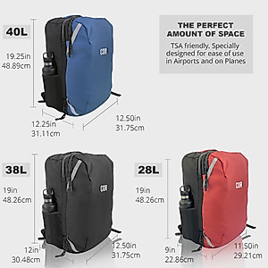 COR Surf Carry On Travel Backpack Bundle | Island Hopper Travel Backpack with Toiletry Bag and Compression Packing Cube Set (38L, Black)