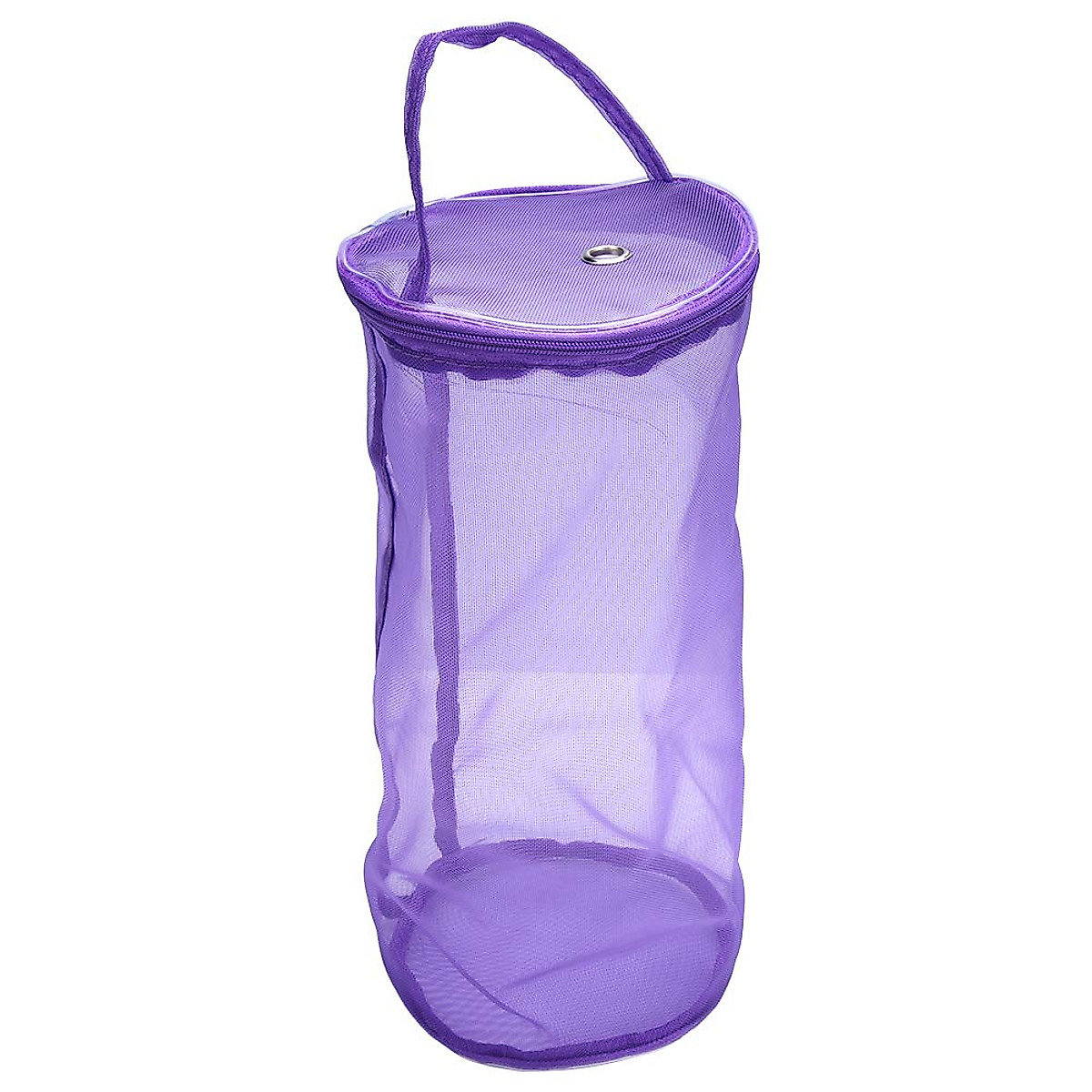 Hilitand Mesh Bag Lightweight Portable Yarn Wool Bag, Knitting Crochet Thread Storage Organizer Tote 12.2x5.3inch/5.1x5.1inch(Purple L)
