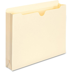 Smead 100% Recycled File Jacket, Reinforced Straight-Cut Tab, 2" Expansion, Letter Size, Manila, 50 per Box (75605)