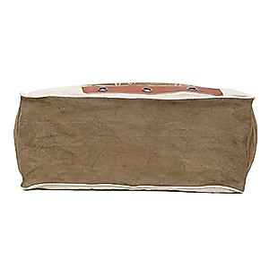 CLA 20 Inch Upcycle Canvas Vintage & Cowhide Leather Handbag, Canvas Hobo Bag, Canvas Tote Bag for Women's