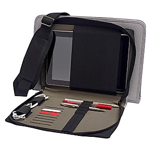 Broonel Grey Leather Laptop Messenger Case - Compatible with ASUS ZenBook Flip UX560UQ 15.6" 2 in 1 - Black