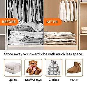 Wevac Jumbo Vacuum Storage Bag (Jumbo x 6) | Space Saver with Premium Electric Pump | Double Zip Seal | Special-Grip Clip | Ideal for Clothes, Blanket Compression and Travelling