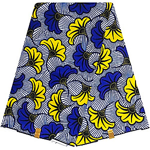 Vkceeool African Print Wax Fabric Kente Cloth Fabric 100% Cotton 3 Yards (Fabric-A07)