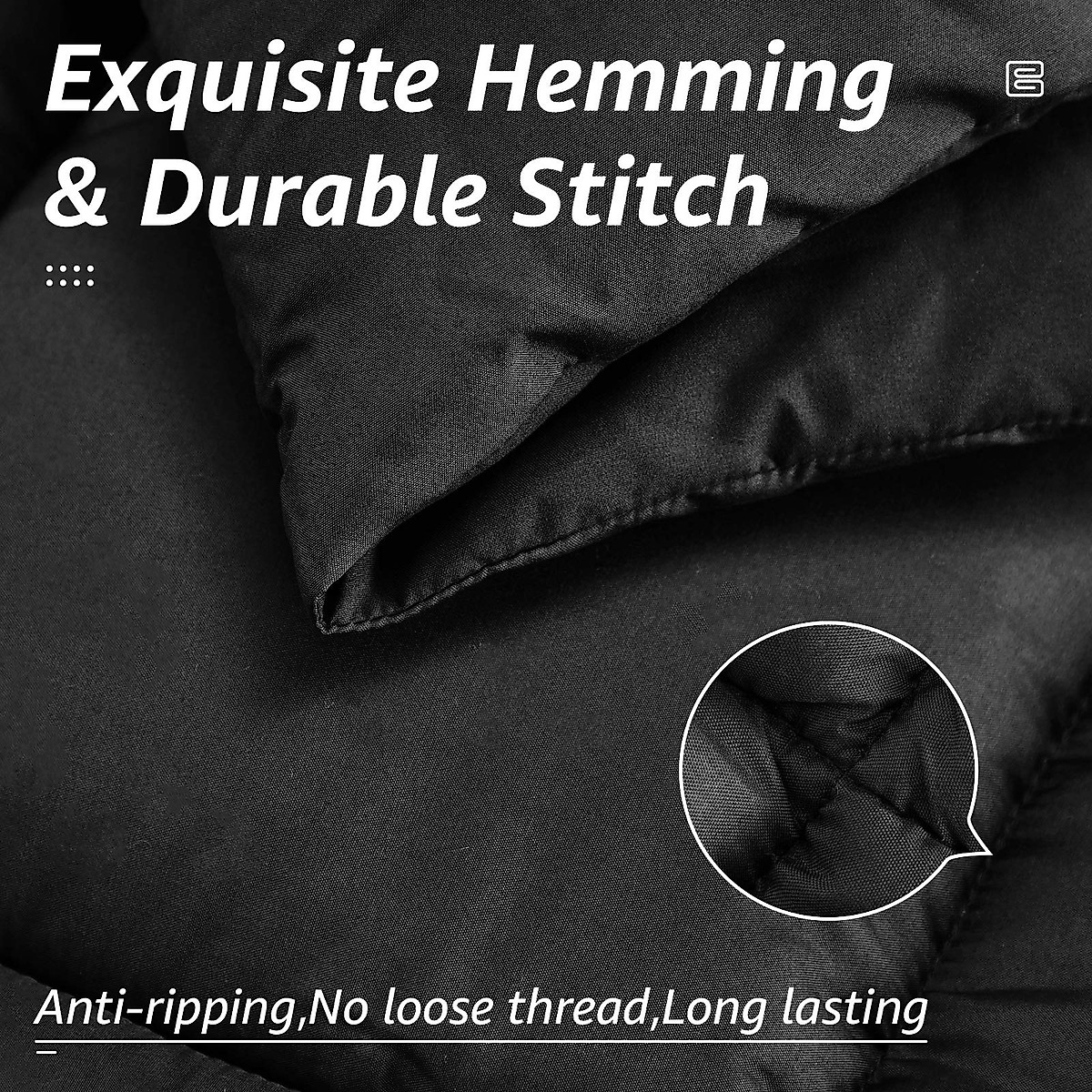 HYLEORY All Season Queen Size Bed Comforter - Cooling Down Alternative Quilted Duvet Insert with Corner Tabs - Winter Warm - Machine Washable - Dark Grey