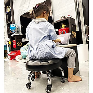 Figrosd Low Rolling Stool Roller Short Stools Universal Swivel Caster Stools Easy Mobility and Convenient Work,9 inch Height-Weight Capacity 350 Pounds (Black)