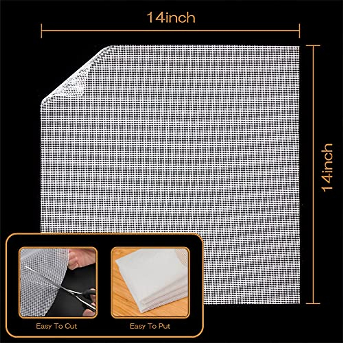 (12 Pack) Silicone Dehydrator Sheets, Dostk Premium Non Stick Silicone Mesh for Fruit Dehydrator , Dehydrator Tray Liner Reusable (14 x 14 inch)