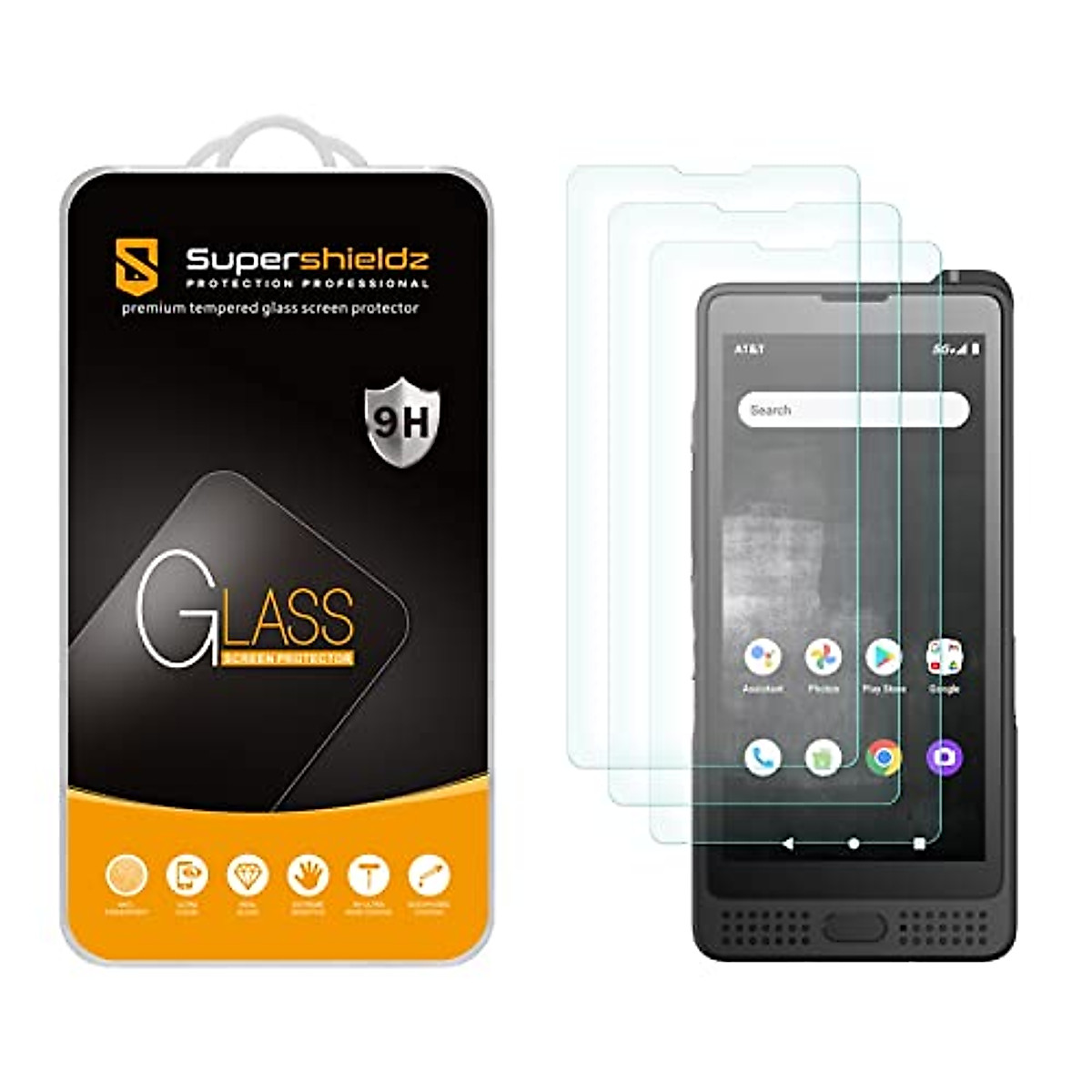 Supershieldz (3 Pack) Designed for Sonim XP10 Tempered Glass Screen Protector, Anti Scratch, Bubble Free