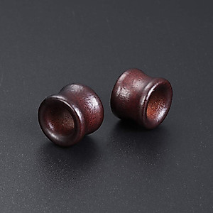 ZS Vintage Natural Brown Black Wood Organic Ear Tunnel Plugs Stretcher Gauges for Men and Women (Brown,1"(25mm))
