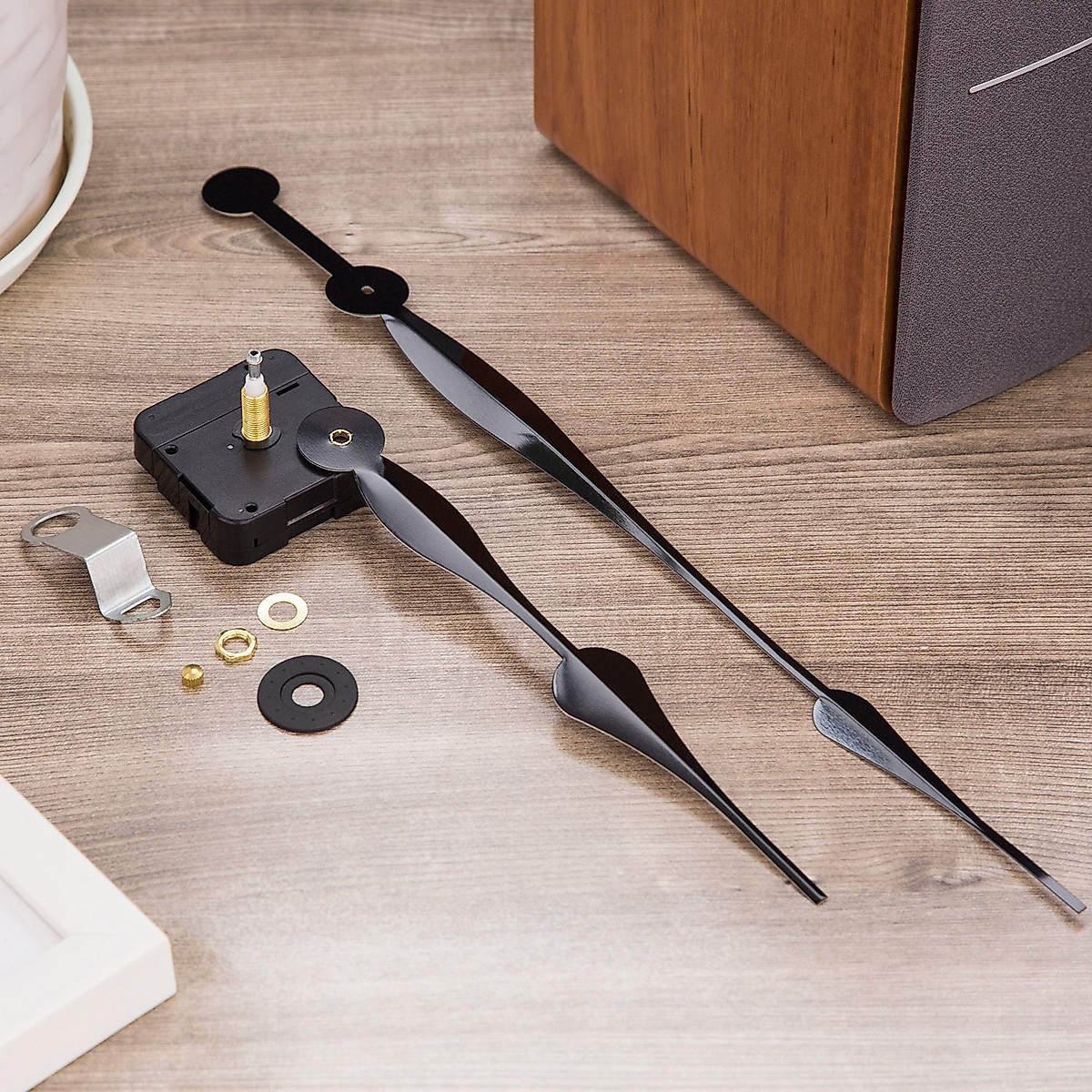 High Torque Quartz Clock Movement Clock Replacement Mechanism with 12 Inch Long Spade Hands for DIY Clock (Black, Shaft Length 1/10 inches/ 23 mm Shaft Length)