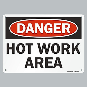 SmartSign-S-9896-PL-14 "Danger - Hot Work Area" Sign | 10" x 14" Plastic