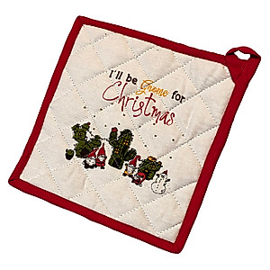 I'll be Gnome for Christmas - Holiday Gnome Pot Holder & Cactus Shaped Cookie Cutter - Arizona Cactus House Potholder Set