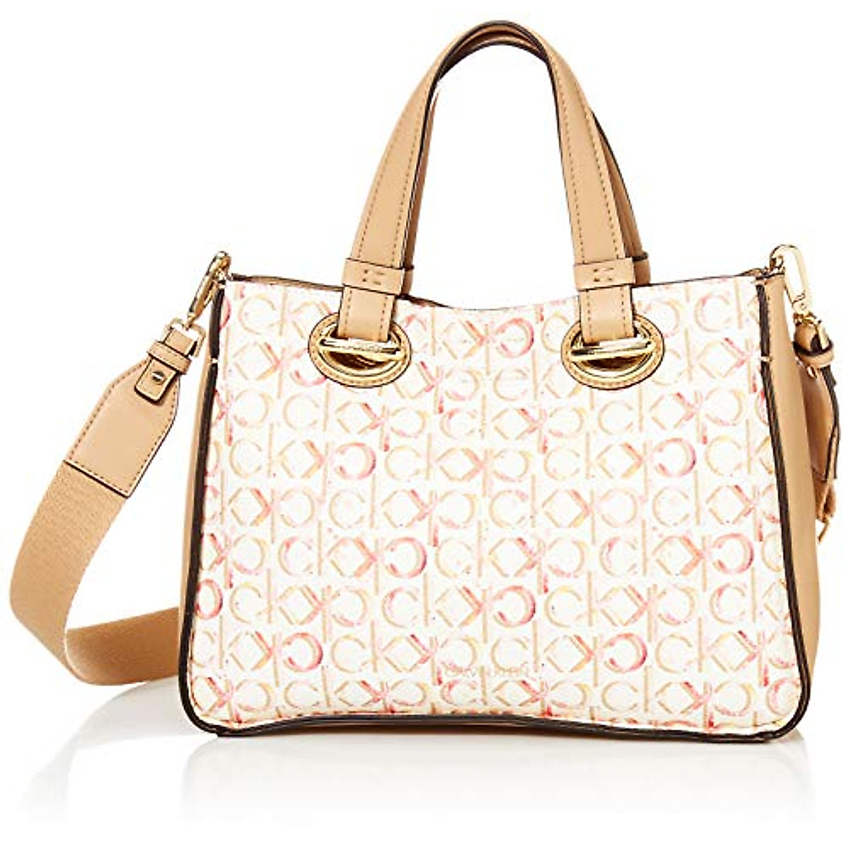 Calvin Klein Lucia Novelty Shopper, Cherub White Multi Painted Linear