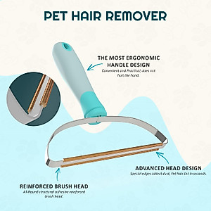 Quality Score Pet Hair rake Bundle, Retractable Cat & Dog Hair Carpet rake Remover | This pet Hair Broom & Carpet Brush for Carpets Rugs Mats Couch & Pet Tower with 2 Hanging Hooks Easy to Every Hair