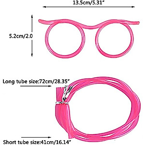8PCS Silly Straw Glasses, Reusable Fun Loop Drinking Straw Eye Glasses, Novelty Eyeglasses Straw for Party Annual Meeting Parties Birthday (8 Colors)