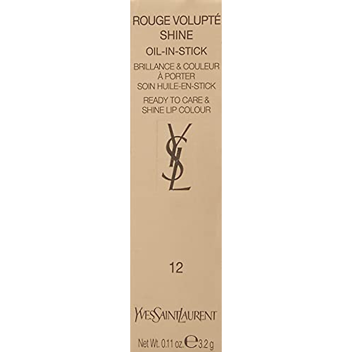 Yves Saint Laurent Rouge Volupte Shine Lipstick No.12 Corail Incandescent for Women, 0.15 Ounce
