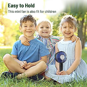 AMKEN Small Handheld Fan, Portable Mini Fan with Rechargeable Battery Personal Fan with 3 Speeds Hand Fan for Outdoor Camping Walking Shopping Office