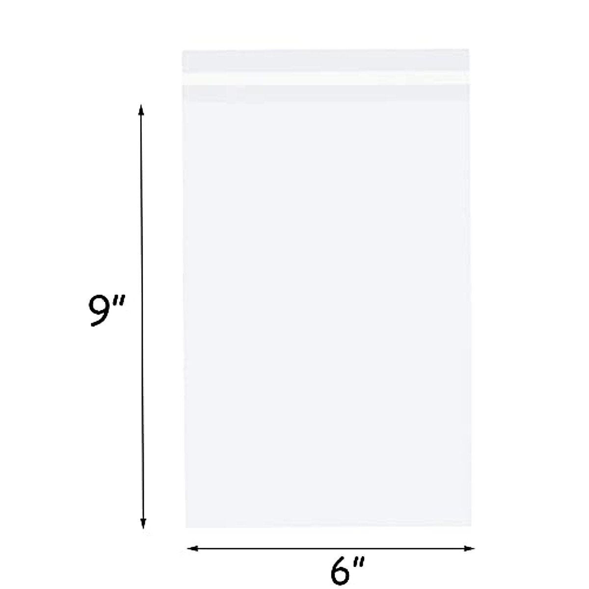 RFWIN Clear Cellophane Bags Self Sealing Treat Bags, 6 x 9 Inches Self-Adhesive Cello Bag for Sweet Popcorns, Birthday Candy Cookies, Valentine Chocolates Lollipops, Soap Jewelry Photo Cards