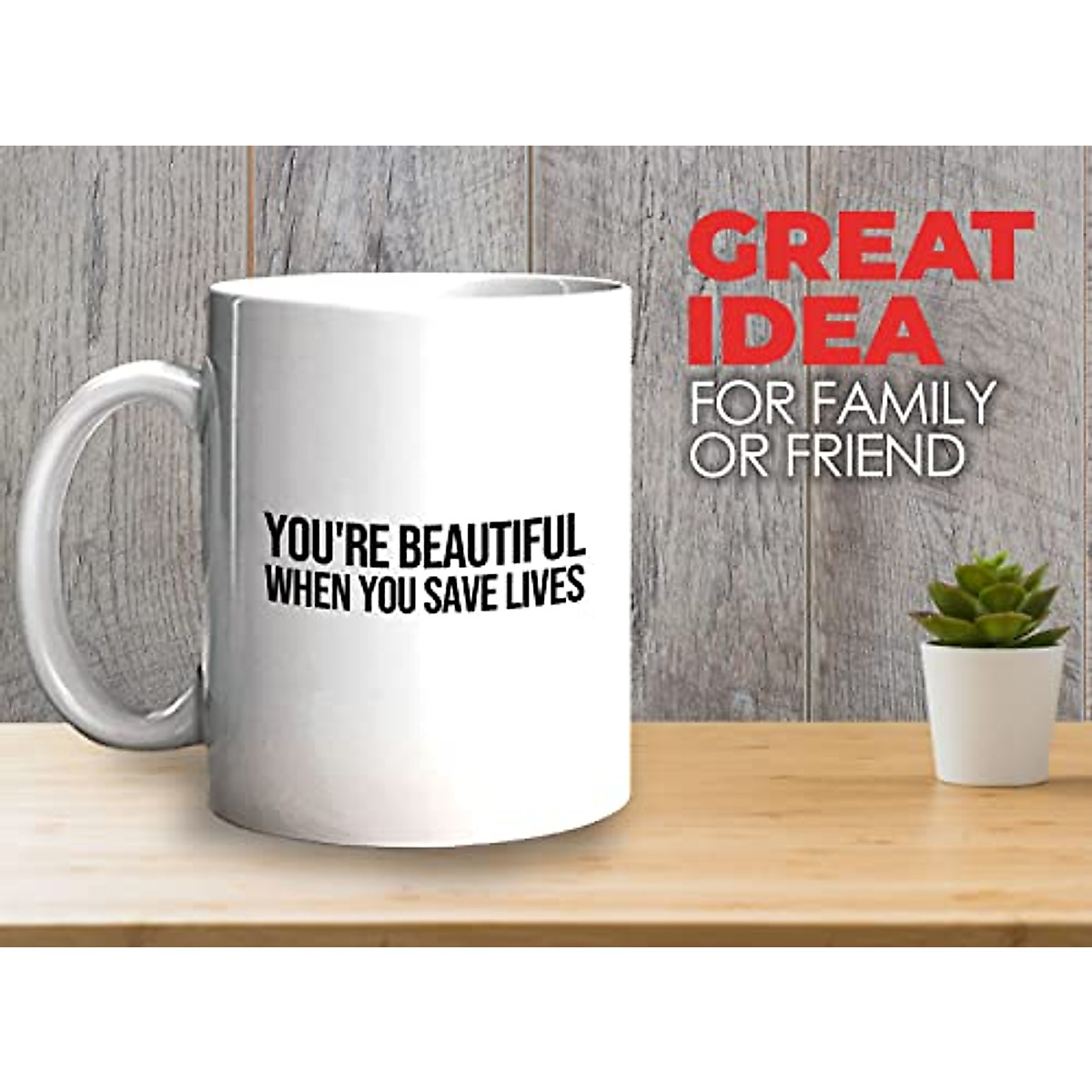 Bubble Hugs Nurse Coffee Mug 11oz White - You're Beautiful - Labor Clinical Certified Nursing Assistant Surgical Emergency Oncology Practitioner