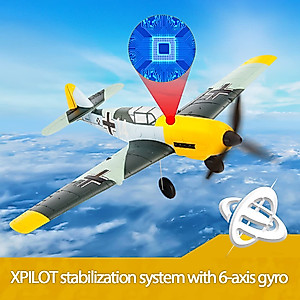 Remote Control RTF Airplane, 4 Channel 6-Axis Gyro Park Flyer RC Plane BF109, WW2 Warbird Aircraft Toy Gift for Adults & Kids