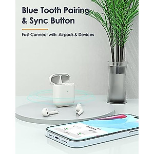 Airpod Charging Case for Airpods 1st and 2nd Generation, Airpods Charger Case, 450mAh Generation Charging Case Replacement with Bluetooth Pairing Sync Button (white2)