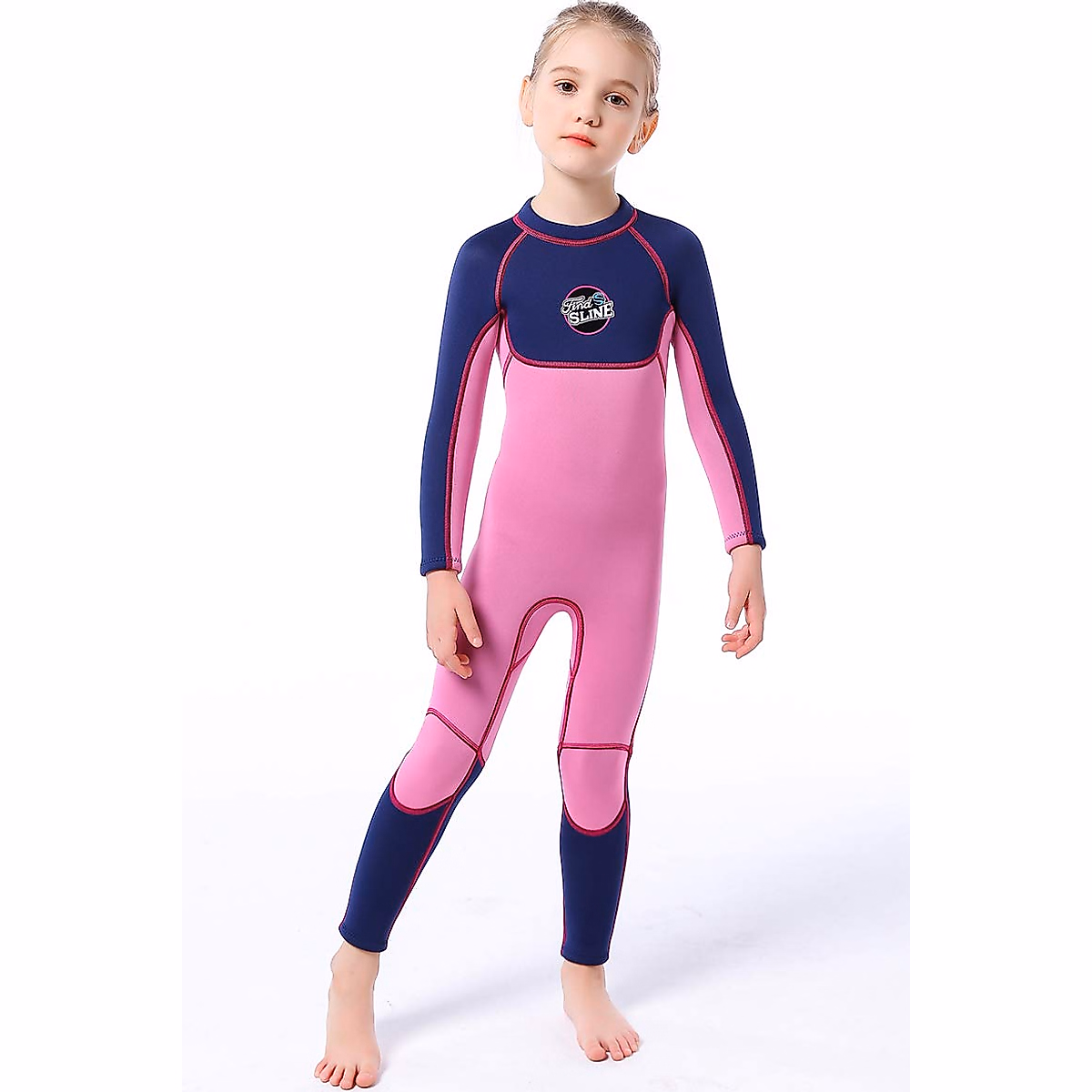 Cokarsey Girls 3mm Neoprene Full Wetsuit Back Zip for Snorkeling, Swimming, Diving